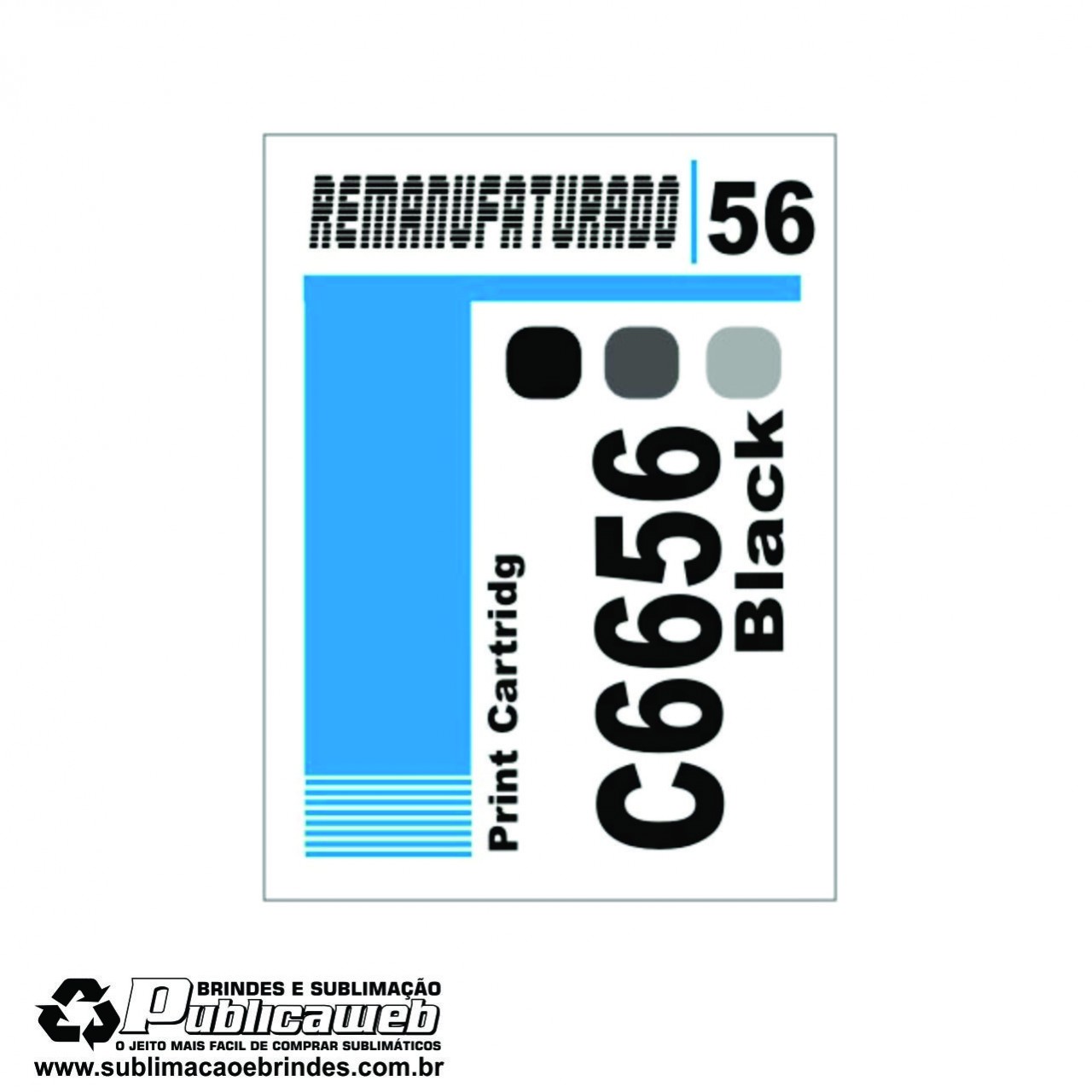 Etiqueta para Cartucho HP 56 C6656 - Kit Recarga de Cartuchos